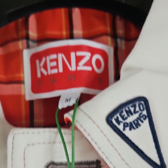 Kenzo | Jackets & Coats | Kenzo White Jacket With Colorful Patches ...